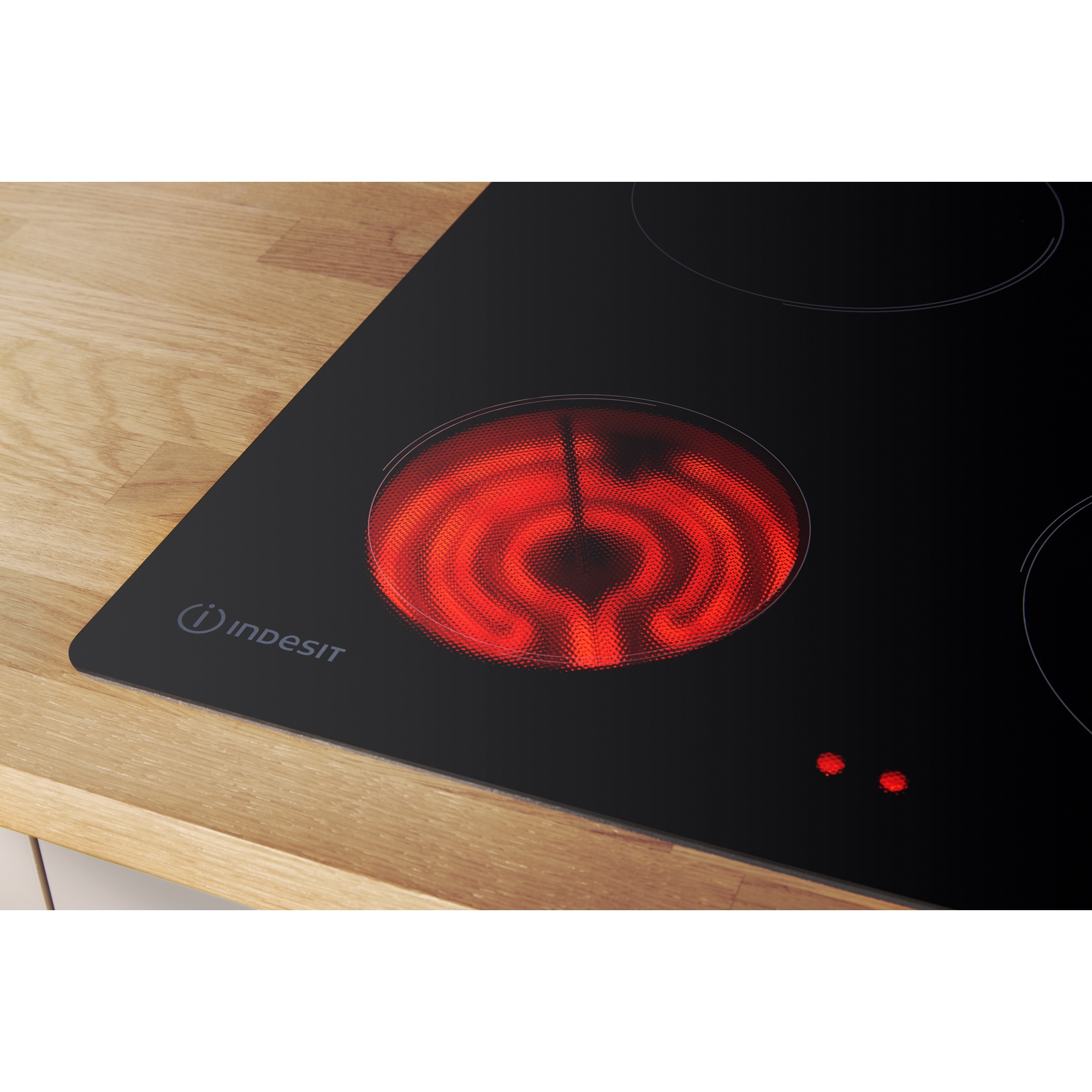 Indesit RI860C 580mm Built-In 4 Zone Ceramic Hob - Black | Hughes