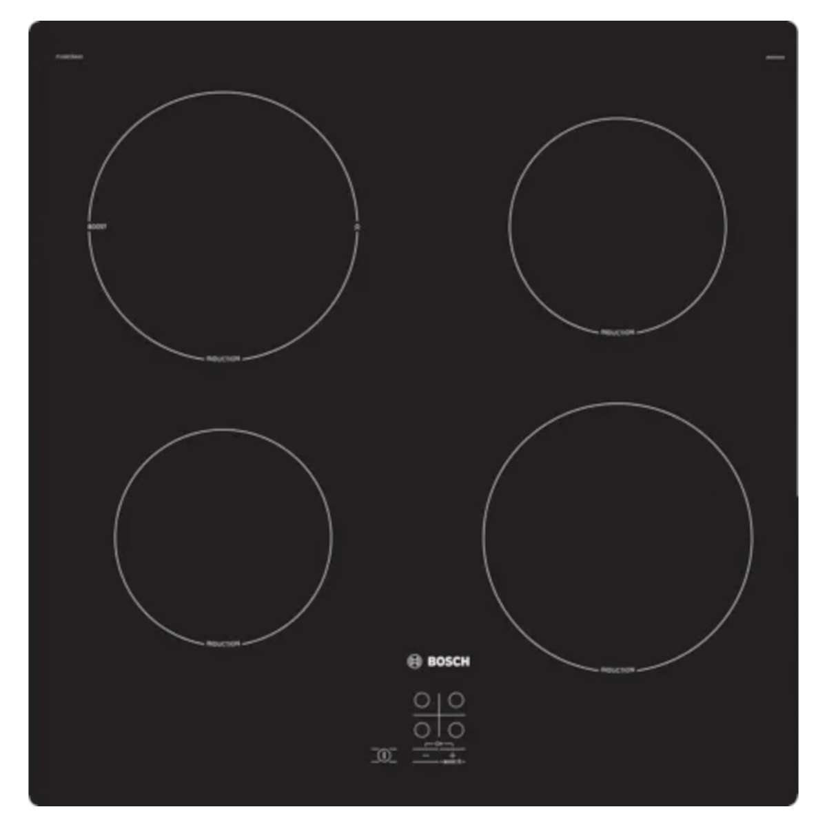 Bosch PUG61RAA5B 600mm 4 Burner Induction Hob with Plug | Hughes